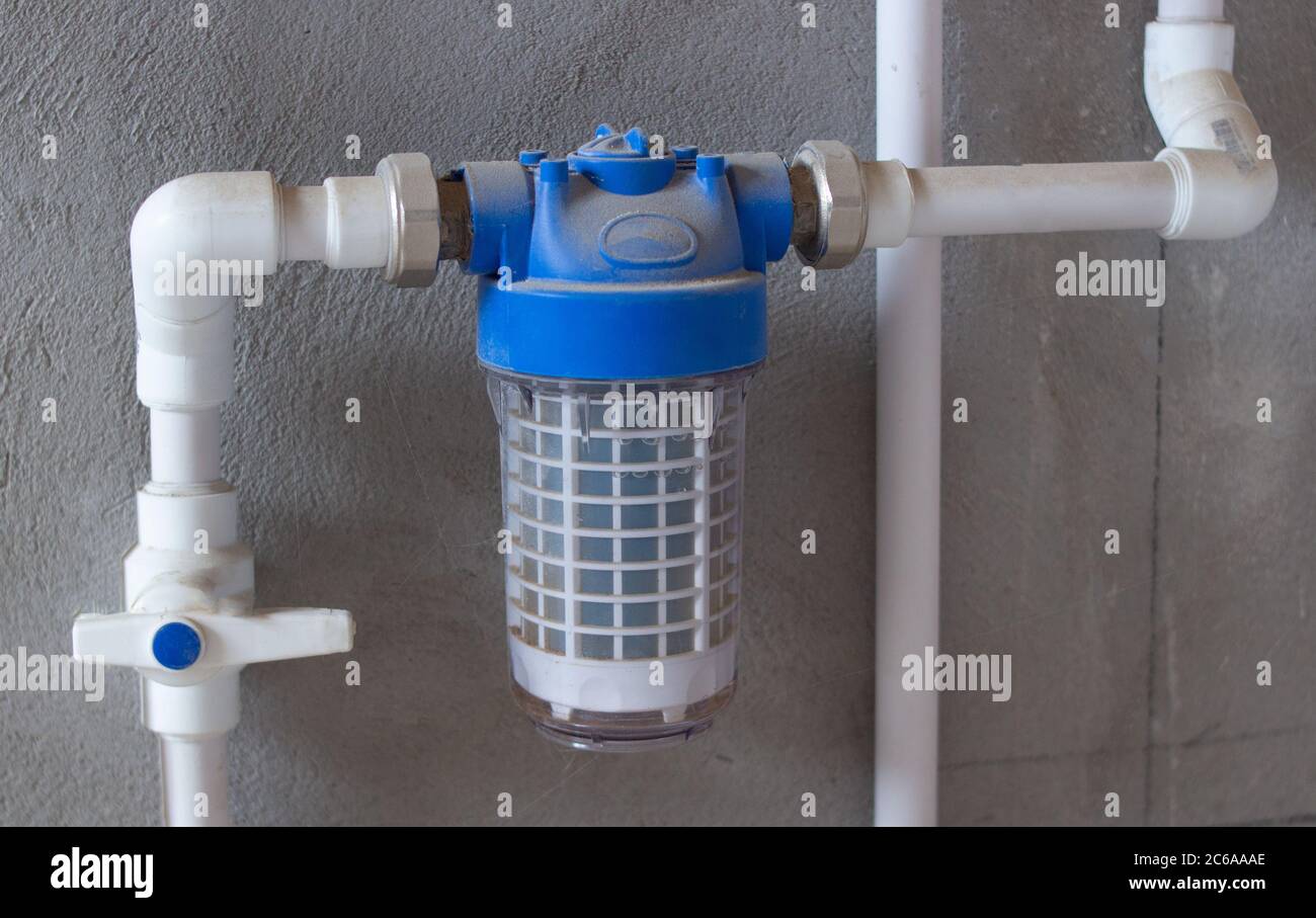 polypropylene pipes and a filter for treating tap water Stock Photo - Alamy