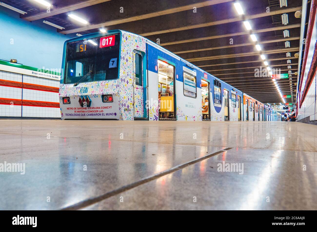 Santiago, Chile - January 2015: A Metro de Santiago train at Line 5 ...