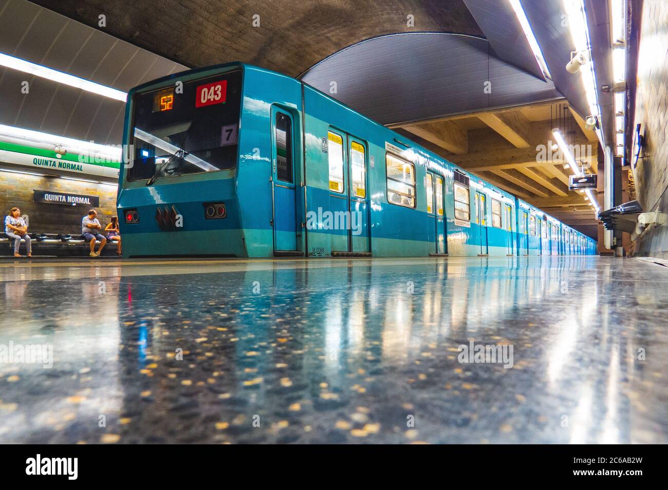 Santiago, Chile - January 2015: A Metro de Santiago train at Line 5 ...