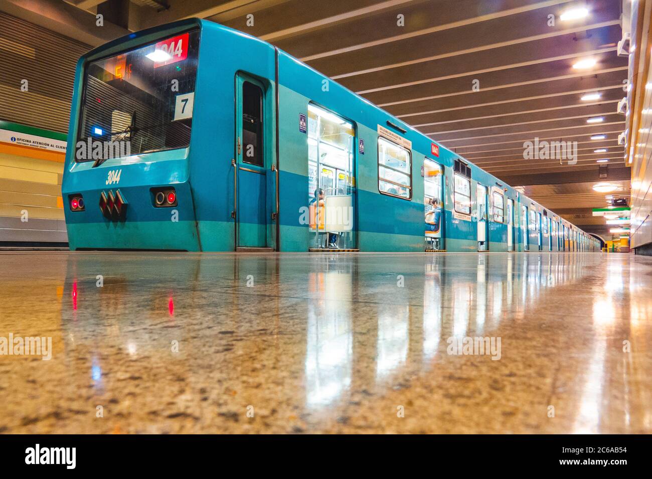Santiago, Chile - January 2015: A Metro de Santiago train at Line 5 ...
