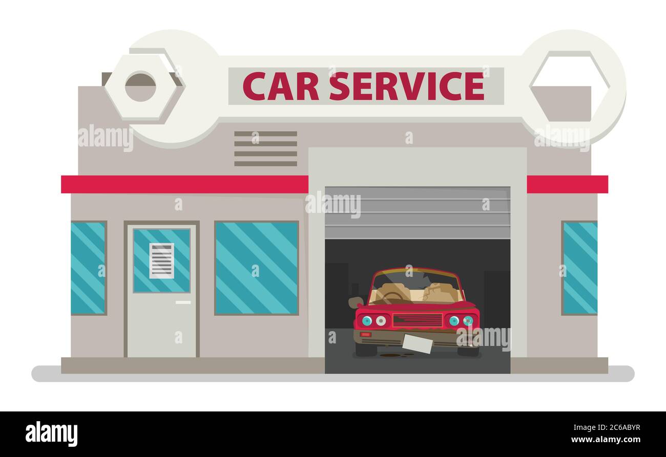 Vector Car Service flat Stock Vector Image & Art - Alamy