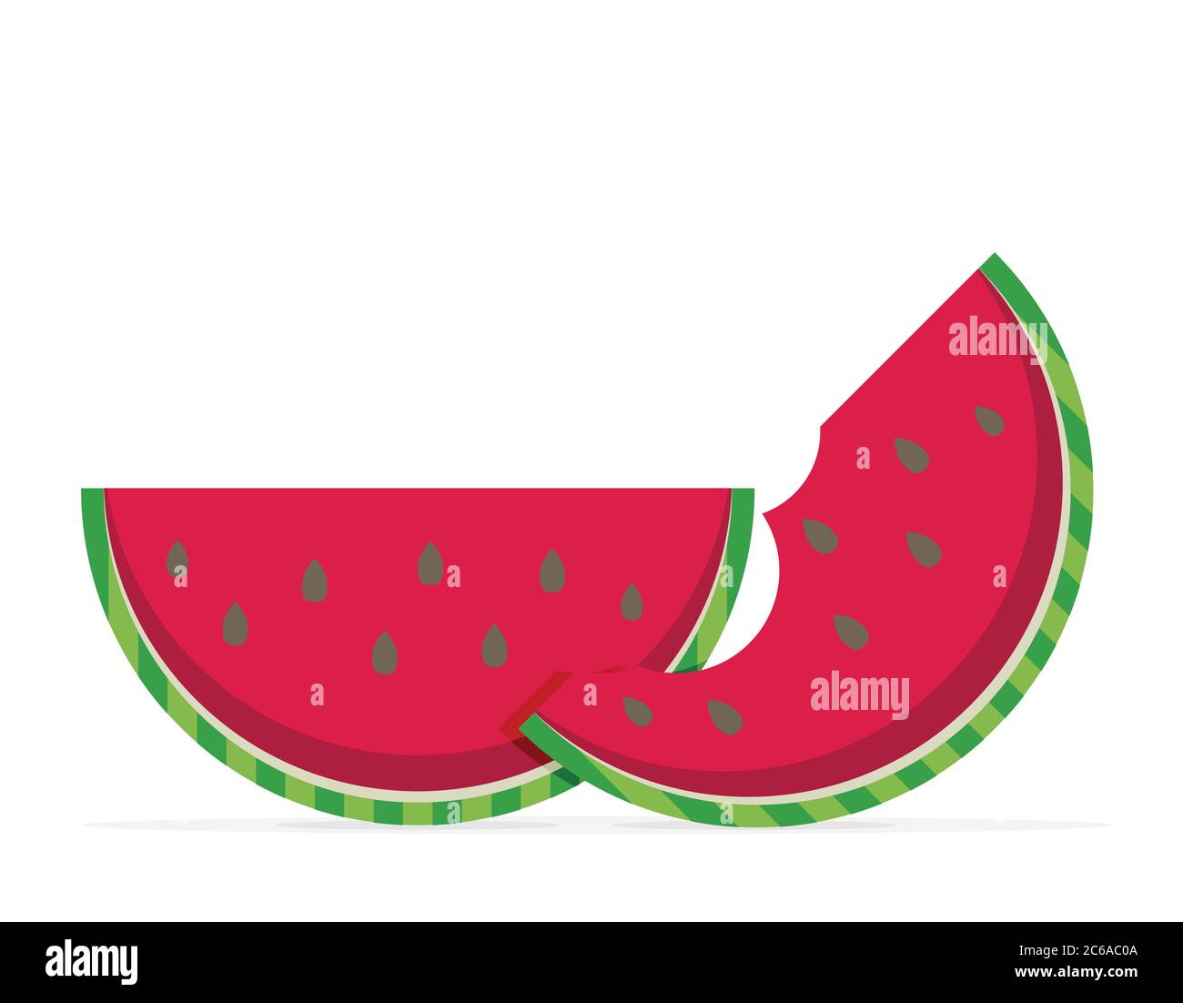Water melon bitten piece cartoon vector illustration Stock Vector Image ...
