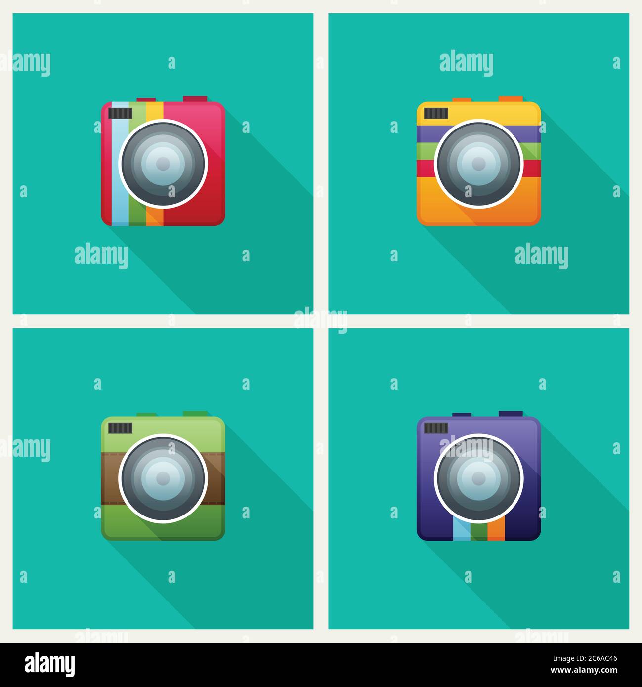 Camera flat icon set vector for web Stock Vector Image & Art - Alamy