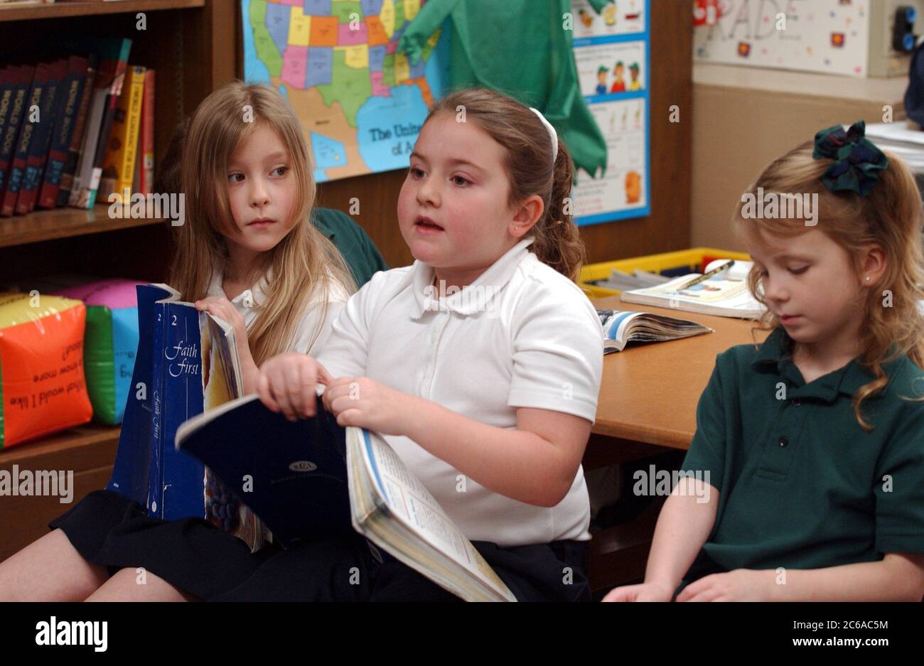 Austin, Texas USA, November, 2003: Female students wearing uniforms in ...