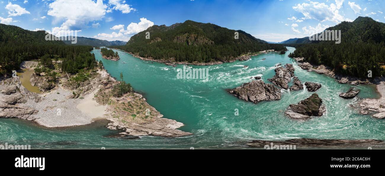 Aerial view of Katun river Stock Photo - Alamy