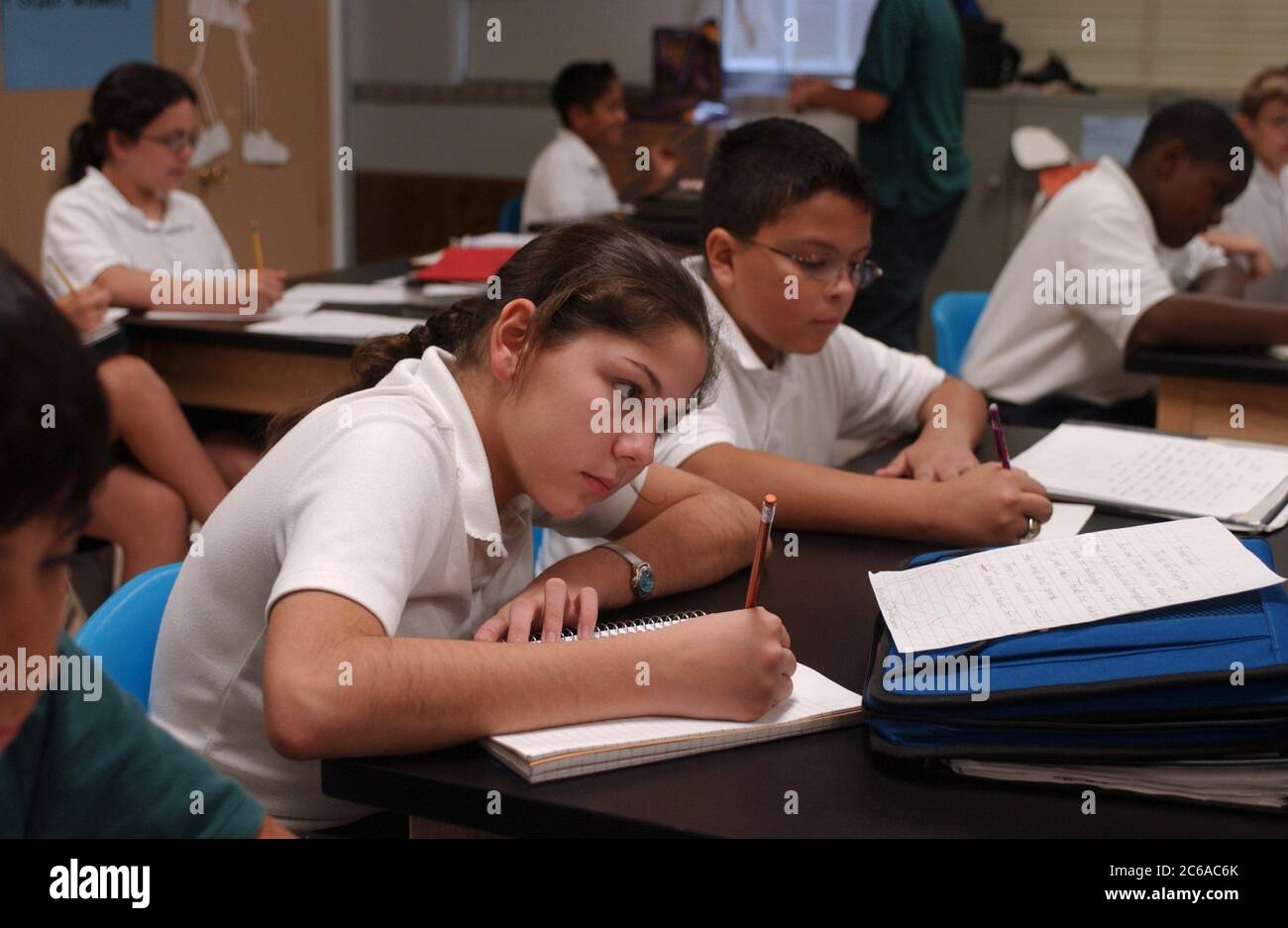 Austin, Texas USA, November, 2003: Sixth-grade students wearing school ...