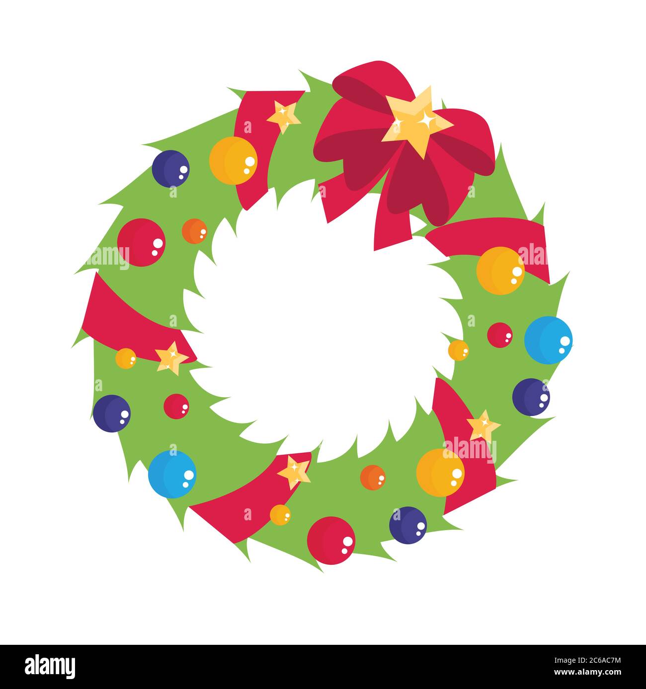 Flat xmas circle wreath Stock Vector Images - Alamy