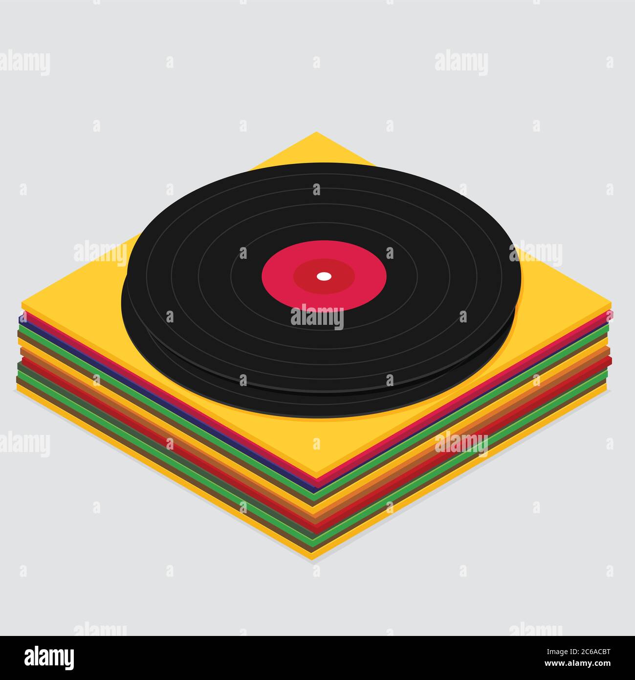 Vinyl in isometric style. Flat vector Stock Vector Image & Art - Alamy
