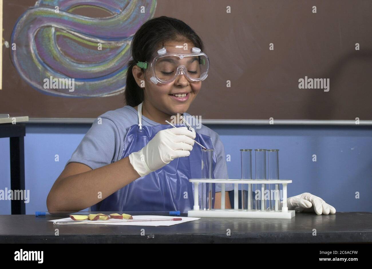 Austin, Texas September 27 2000: Hispanic junior high science student ...