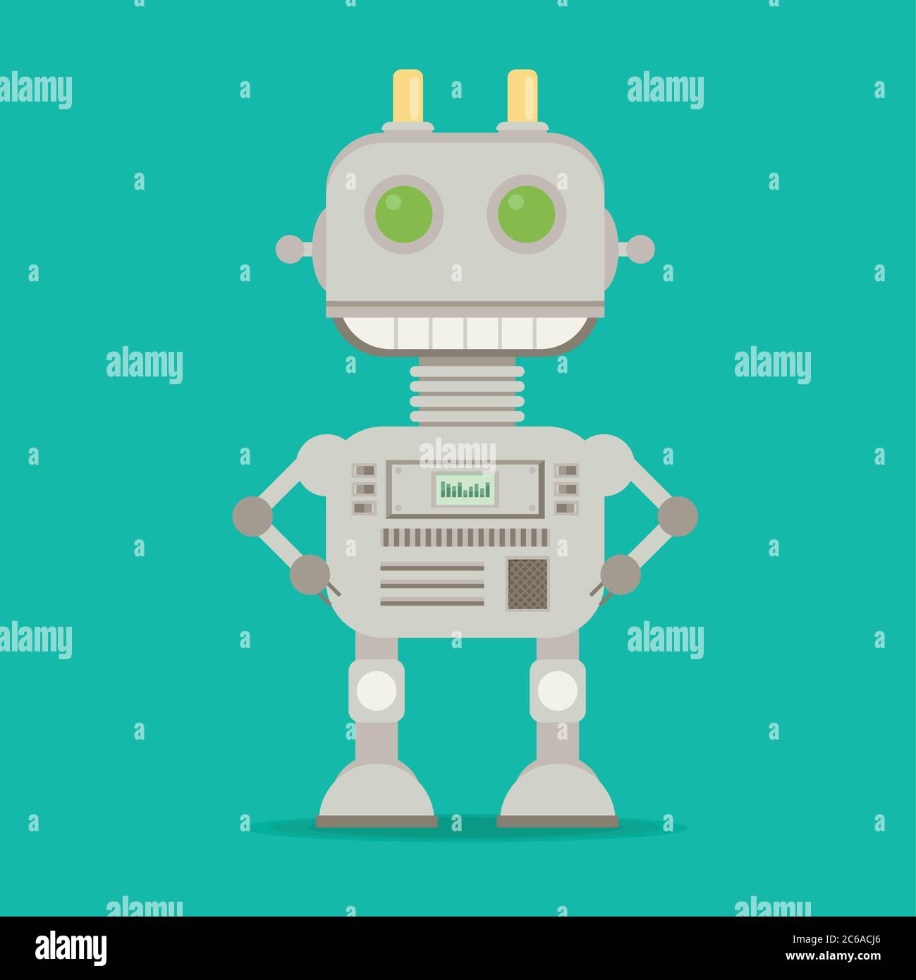 Funny flat vector robot Stock Vector Image & Art - Alamy