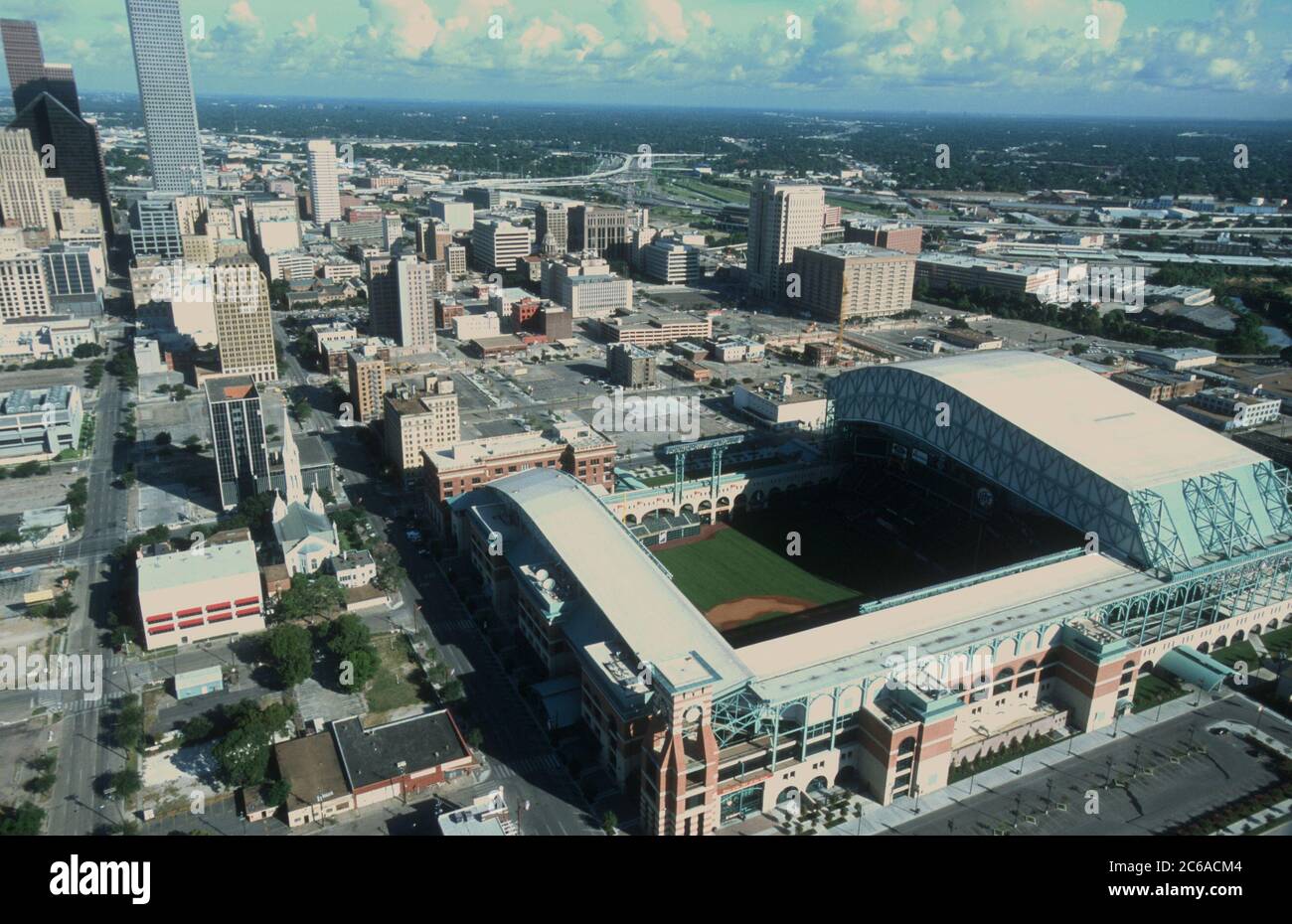Houston, Texas August, 2001: Enron Field in downtown Houston, home of ...