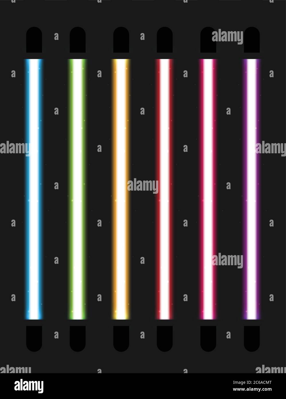 Neon tube light set isolated on background. Vector Stock Vector Image ...