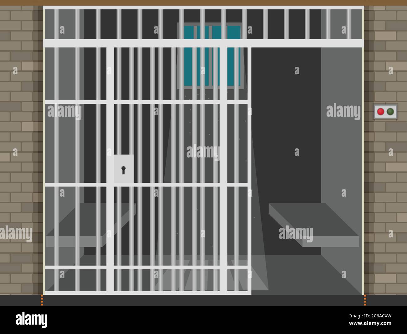 Scene with prison room. Flat illustration Stock Vector Image & Art - Alamy