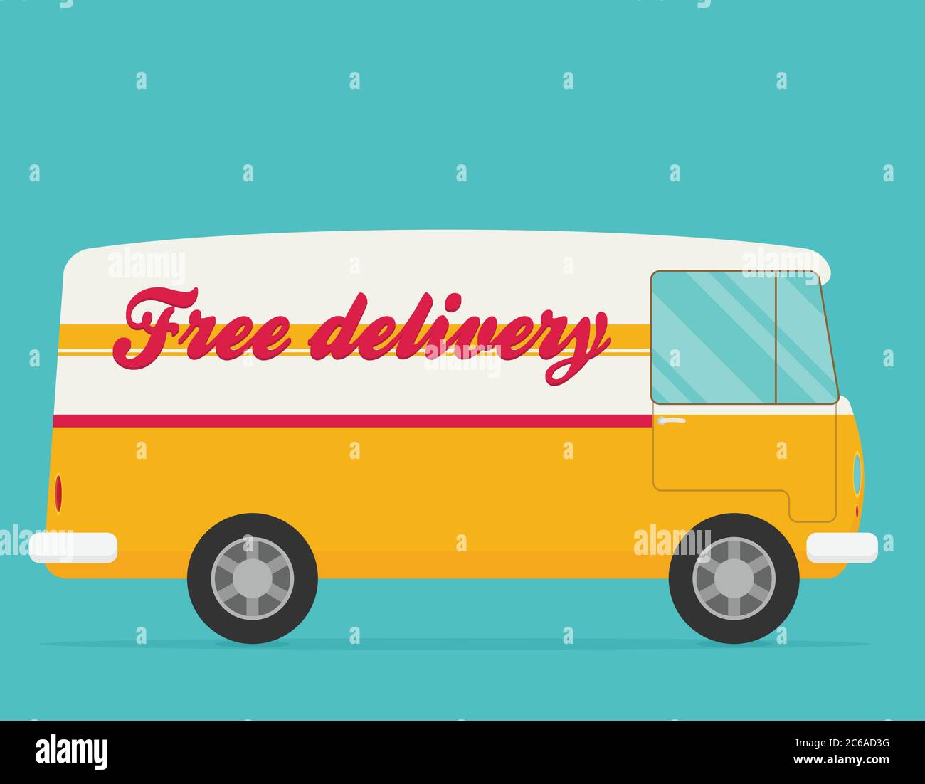 Vector Free Shipping car. Flat vector Stock Vector Image & Art - Alamy