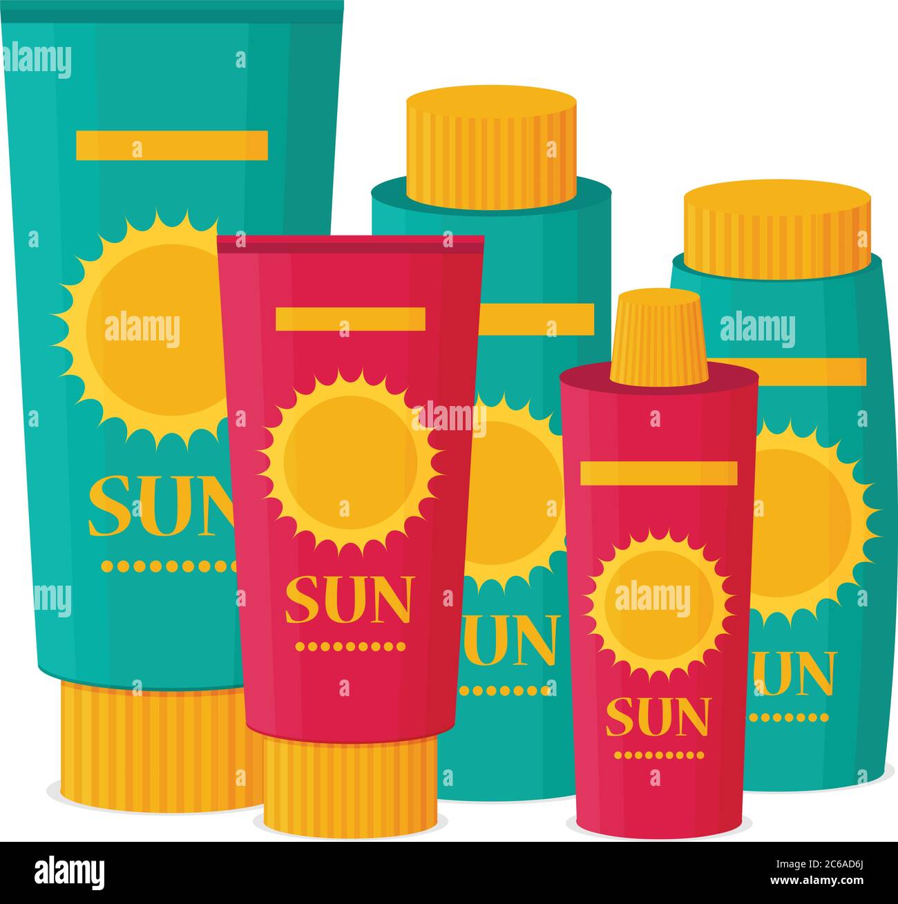 Bottles of sunscreen. Flat vector Stock Vector Image & Art - Alamy