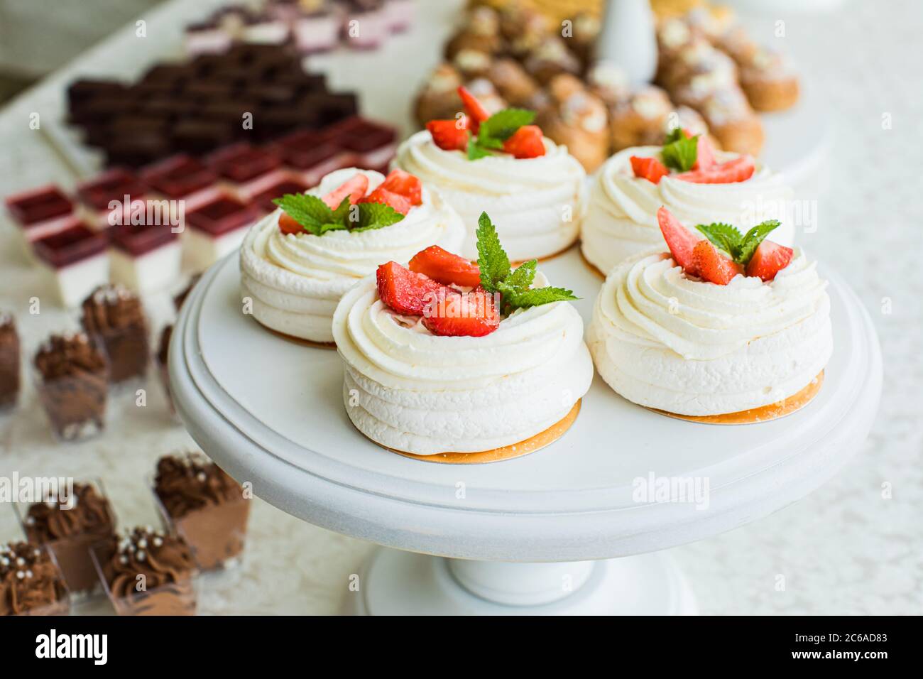 Large selection of different sweets at the party Stock Photo - Alamy