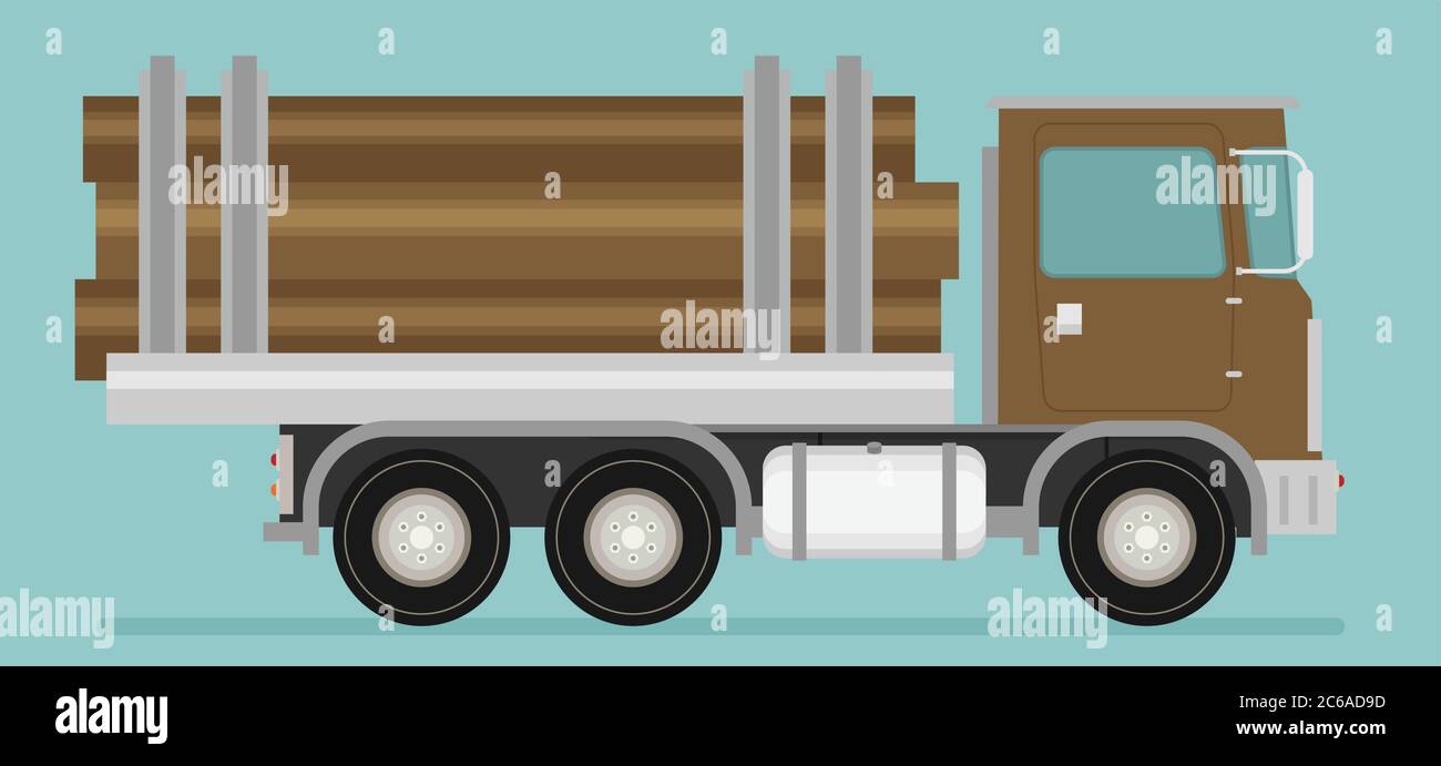 Timber wood truck vector Stock Vector Image & Art - Alamy