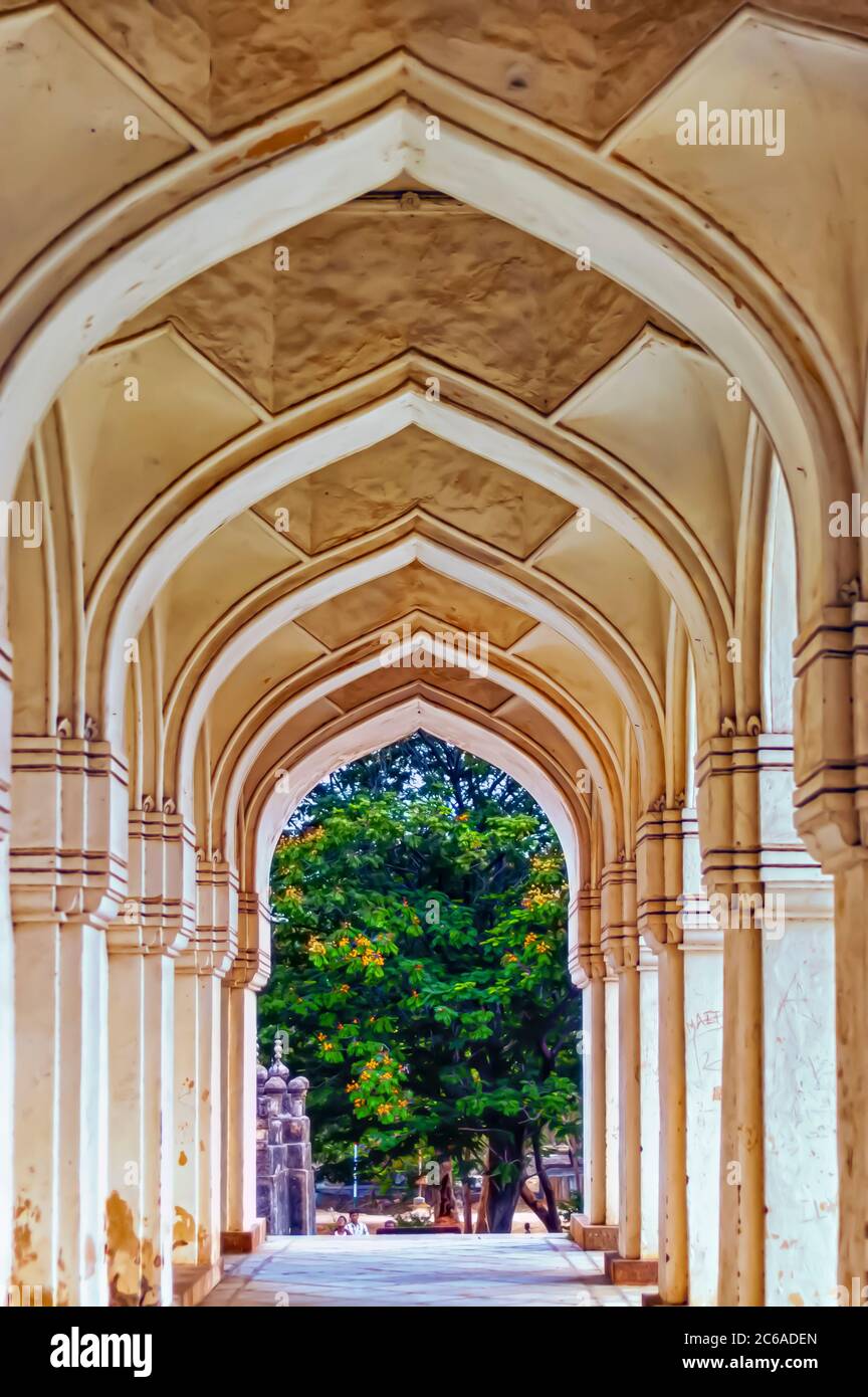 Arches inside the Qutb Shahi/Qutub Shahi tombs at Ibrahim Bagh ...