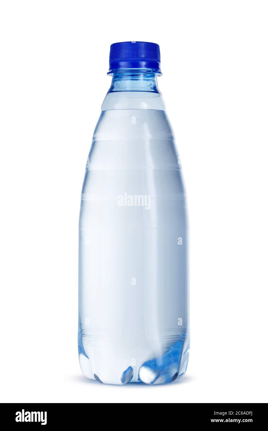 Small bottle of mineral water in plastic isolated on white Stock Photo ...