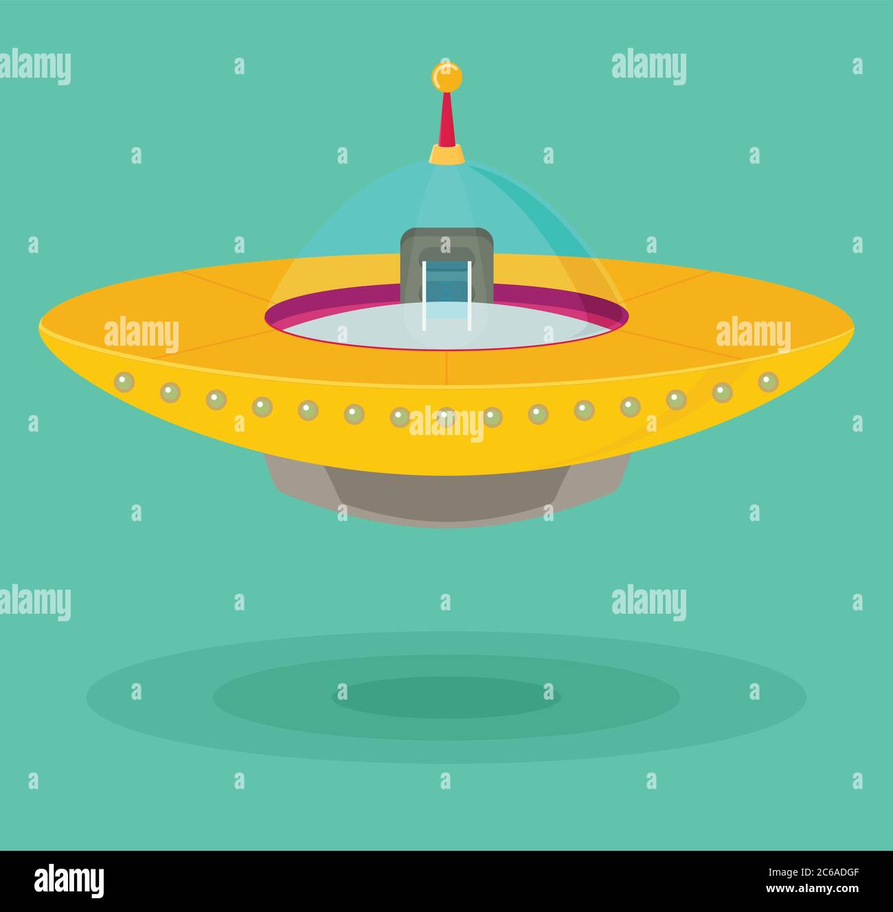 Spaceship, flat vector Stock Vector Image & Art - Alamy