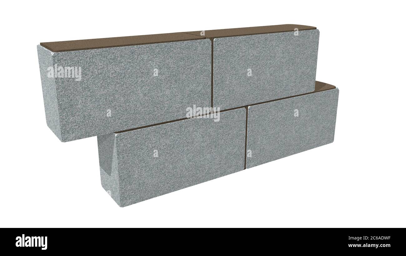 Graph showing the correct placement of concrete blocks on white ...