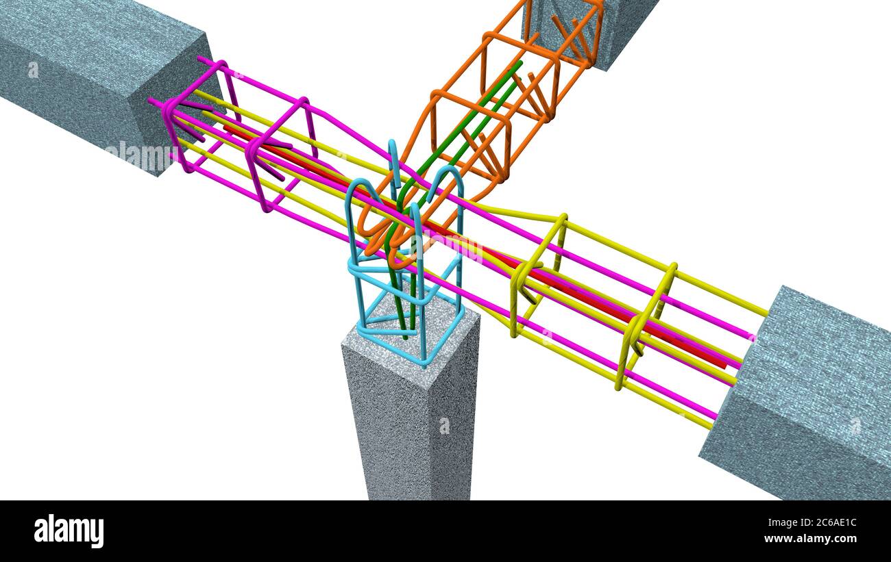 Graph shows the correct way to interlace the steel rods of columns and ...