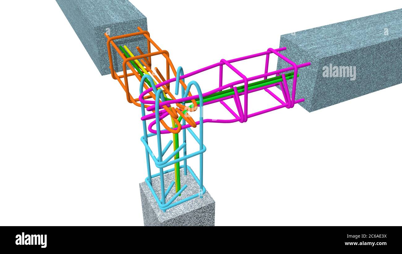 Graph shows the correct way to interlace the steel rods of columns and ...