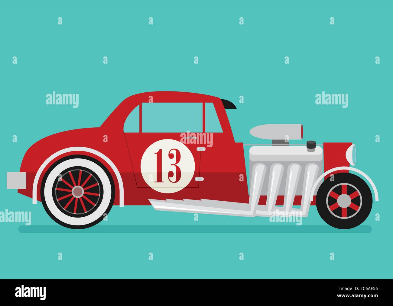 Old school hotrod cartoon hi-res stock photography and images - Alamy
