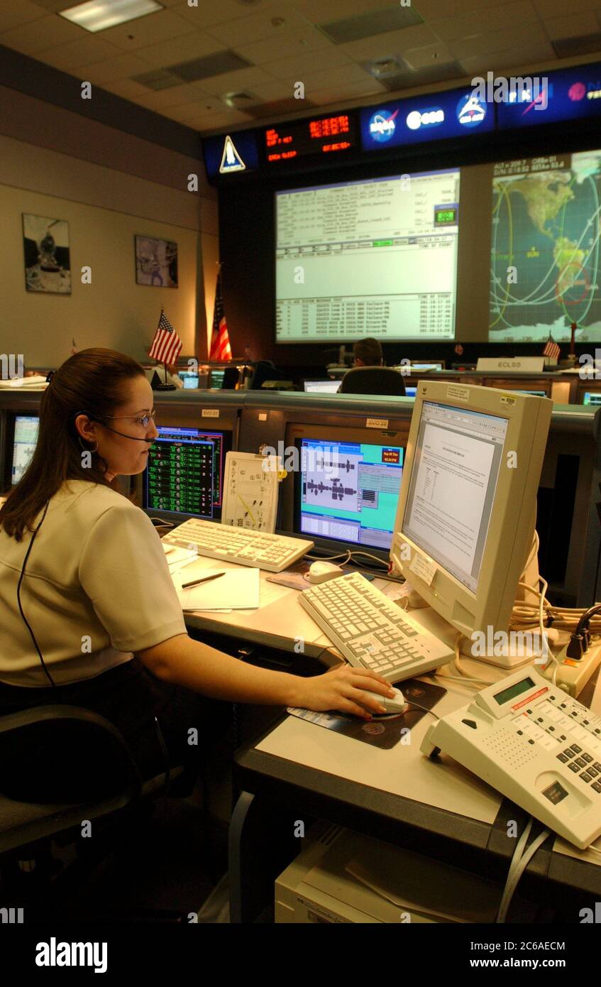 Houston Texas USA, September 18, 2003: Female space flight engineer at ...