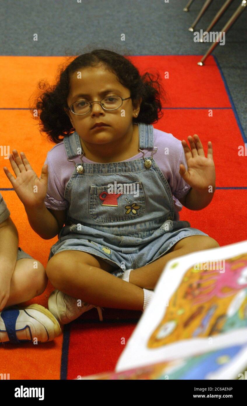 Mabank, Texas September 10, 2003:. Hispanic six-year-old girl, with ...