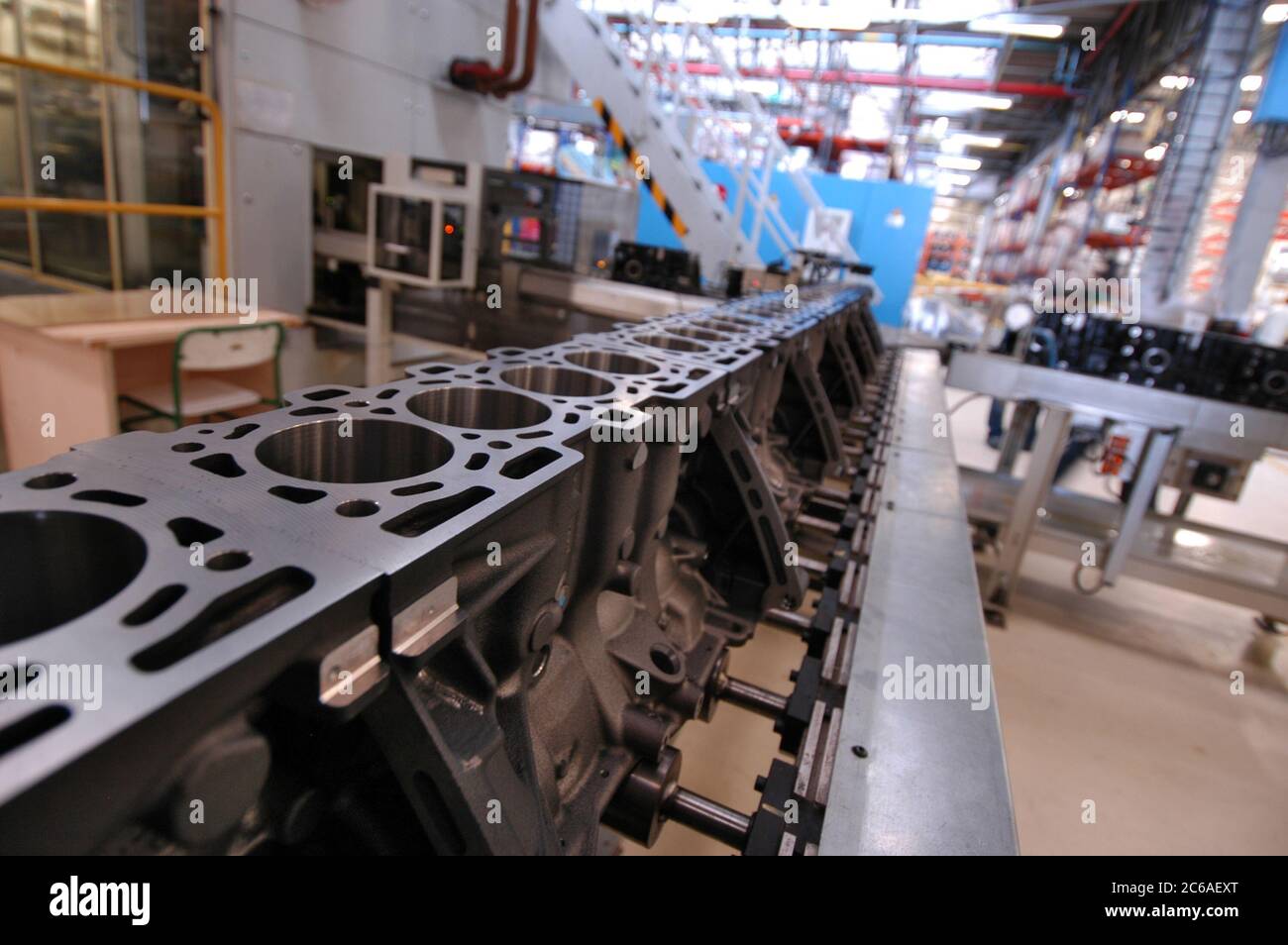 engine block on a production assembly line Stock Photo - Alamy
