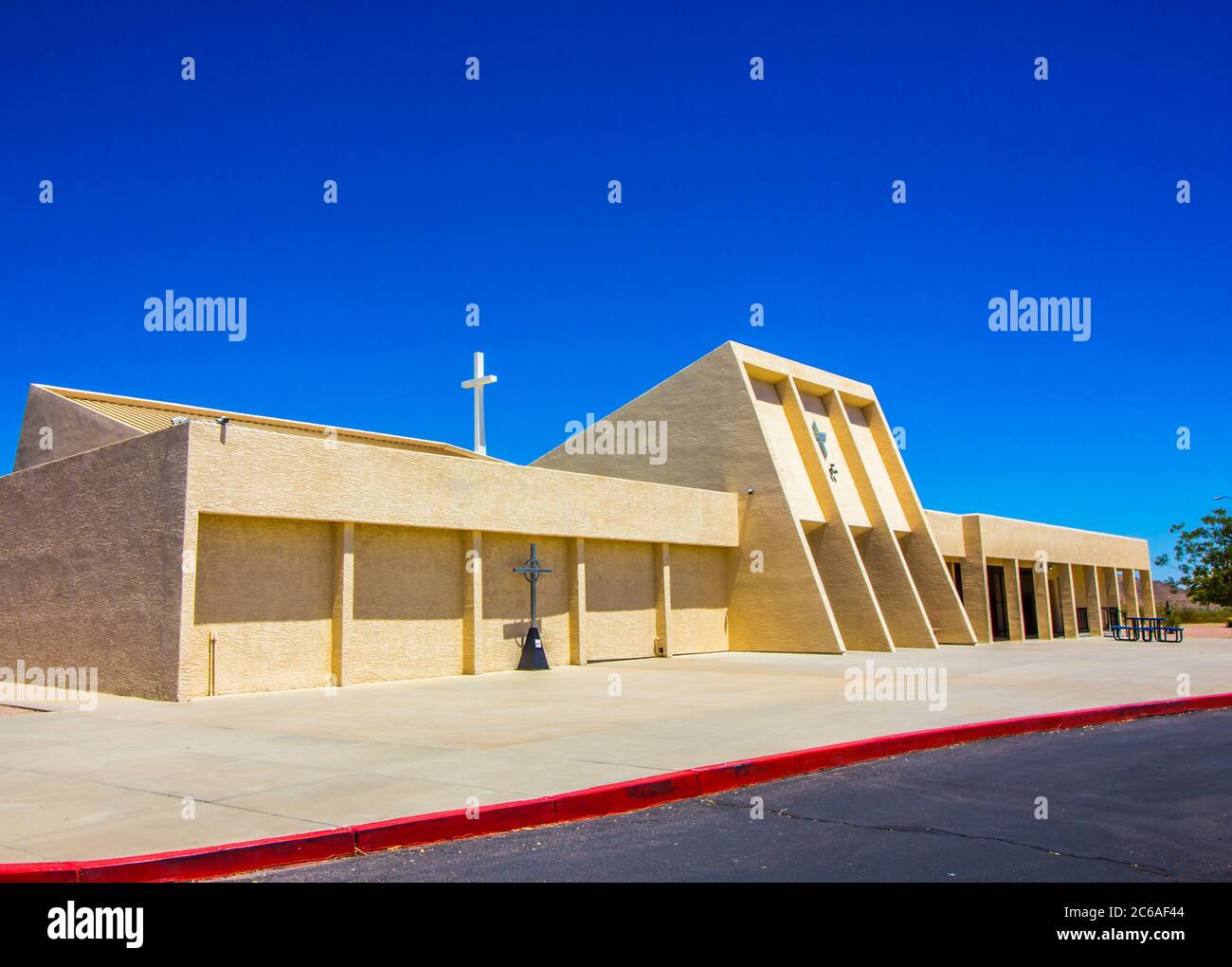 Modern Church With Multiple Crosses Stock Photo - Alamy