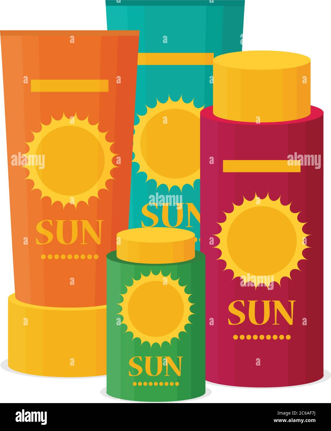 Bottles of sunscreen. Flat vector Stock Vector Image & Art - Alamy