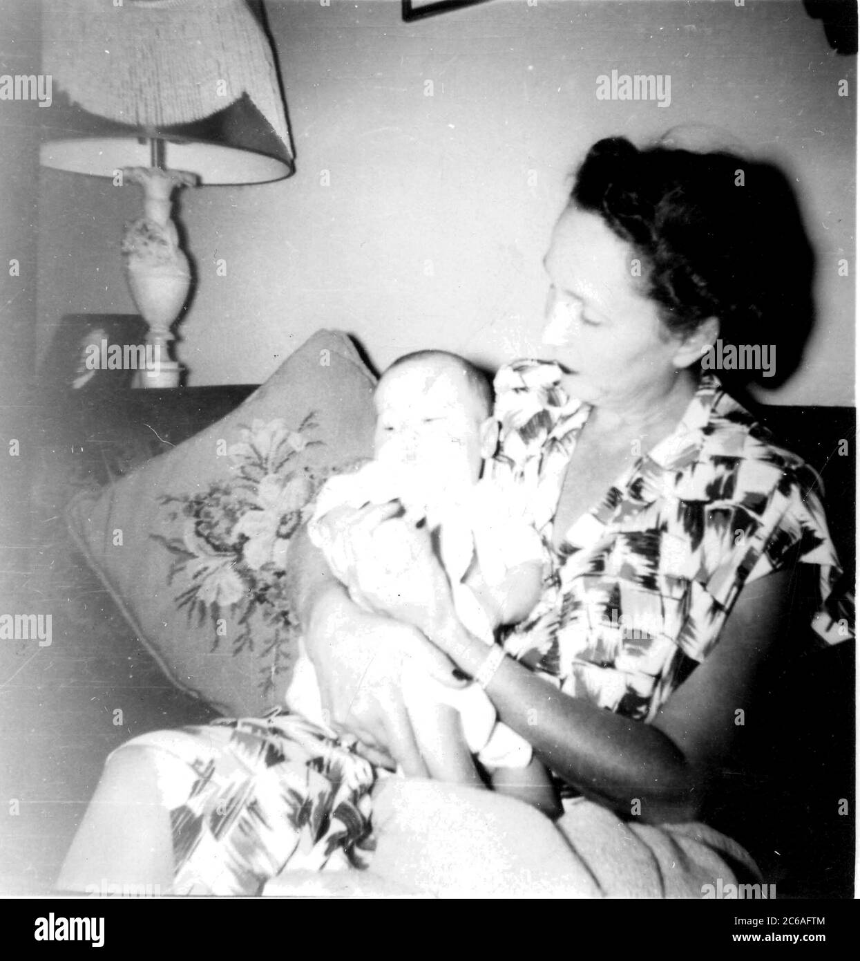 HS730 Pauline Pierce (mother of Barbara Pierce Bush) holds her infant ...