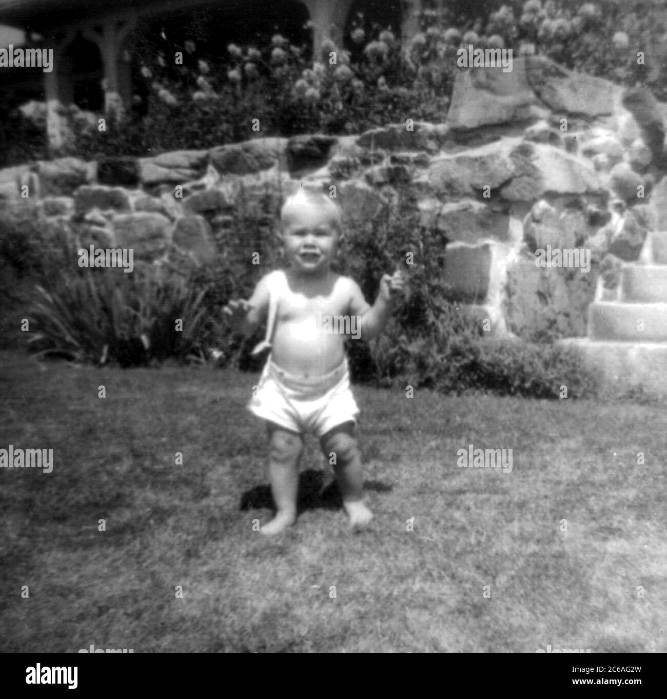 HS682 Baby George W. Bush at Walker's Point, Kennebunkport, ME, circa ...