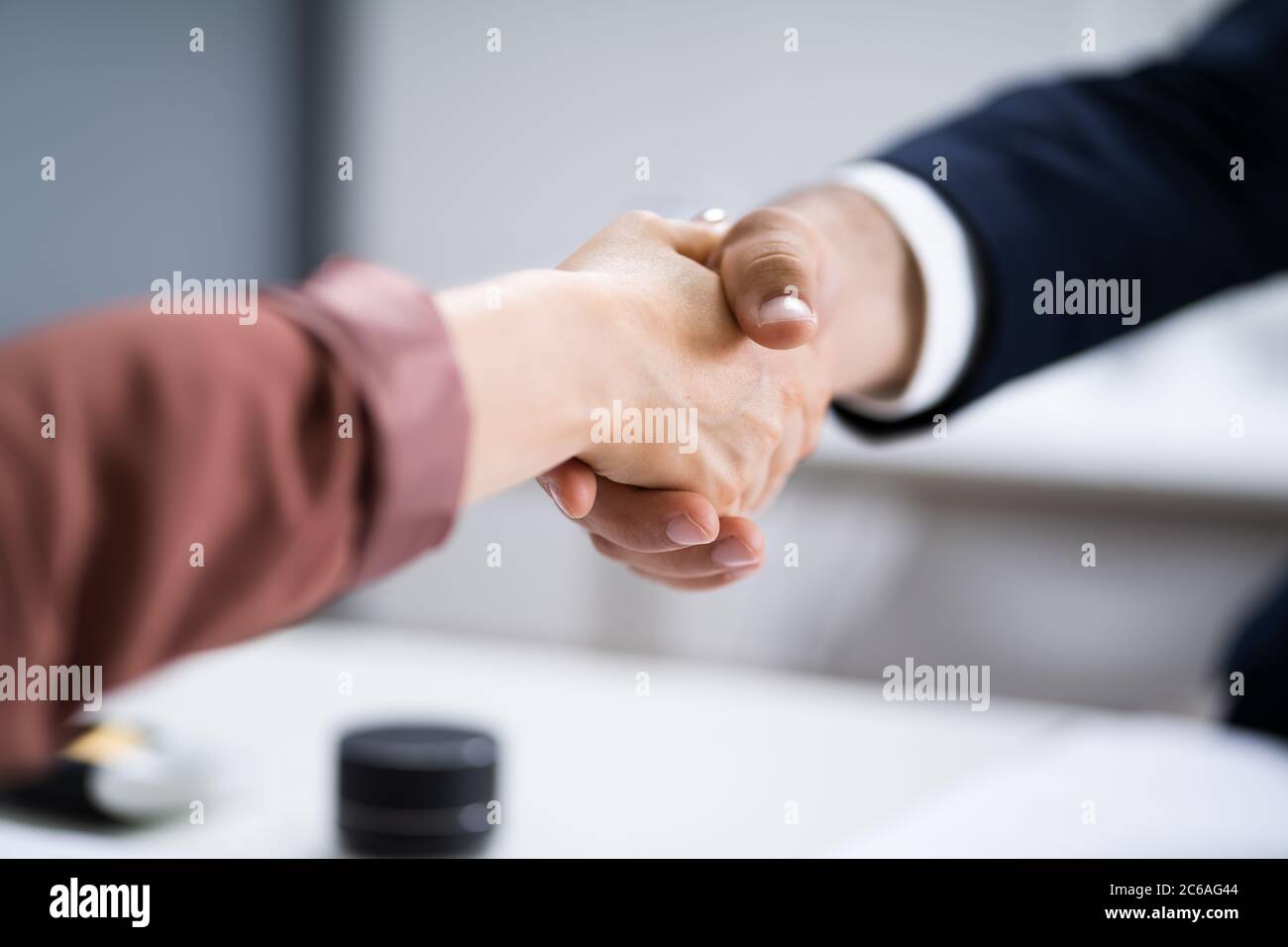 Recruit Manager Handshake At Job Interview Meeting Stock Photo - Alamy