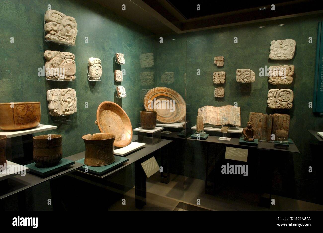Mexico City DF, Mexico, June, 2004: Display of Aztec artifacts at the ...