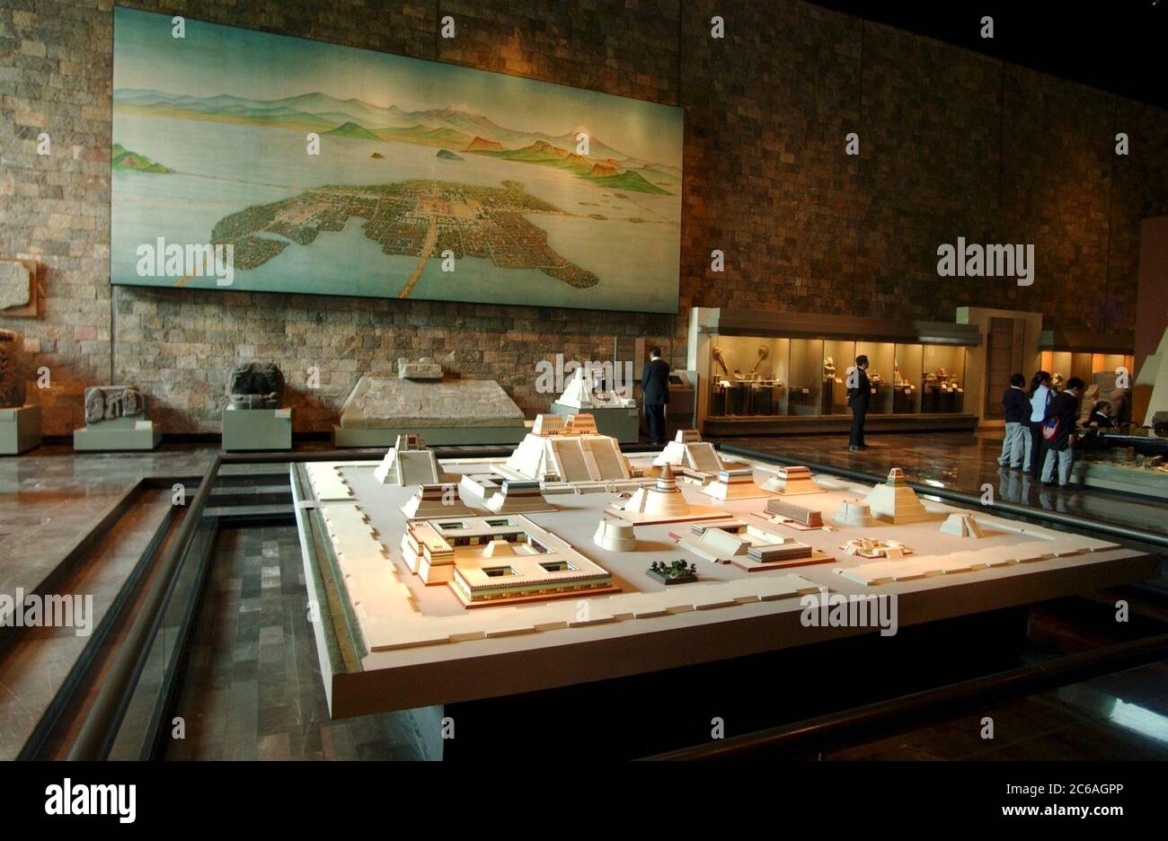 Mexico City DF, Mexico, June, 2004: Visitors look at displays at the ...