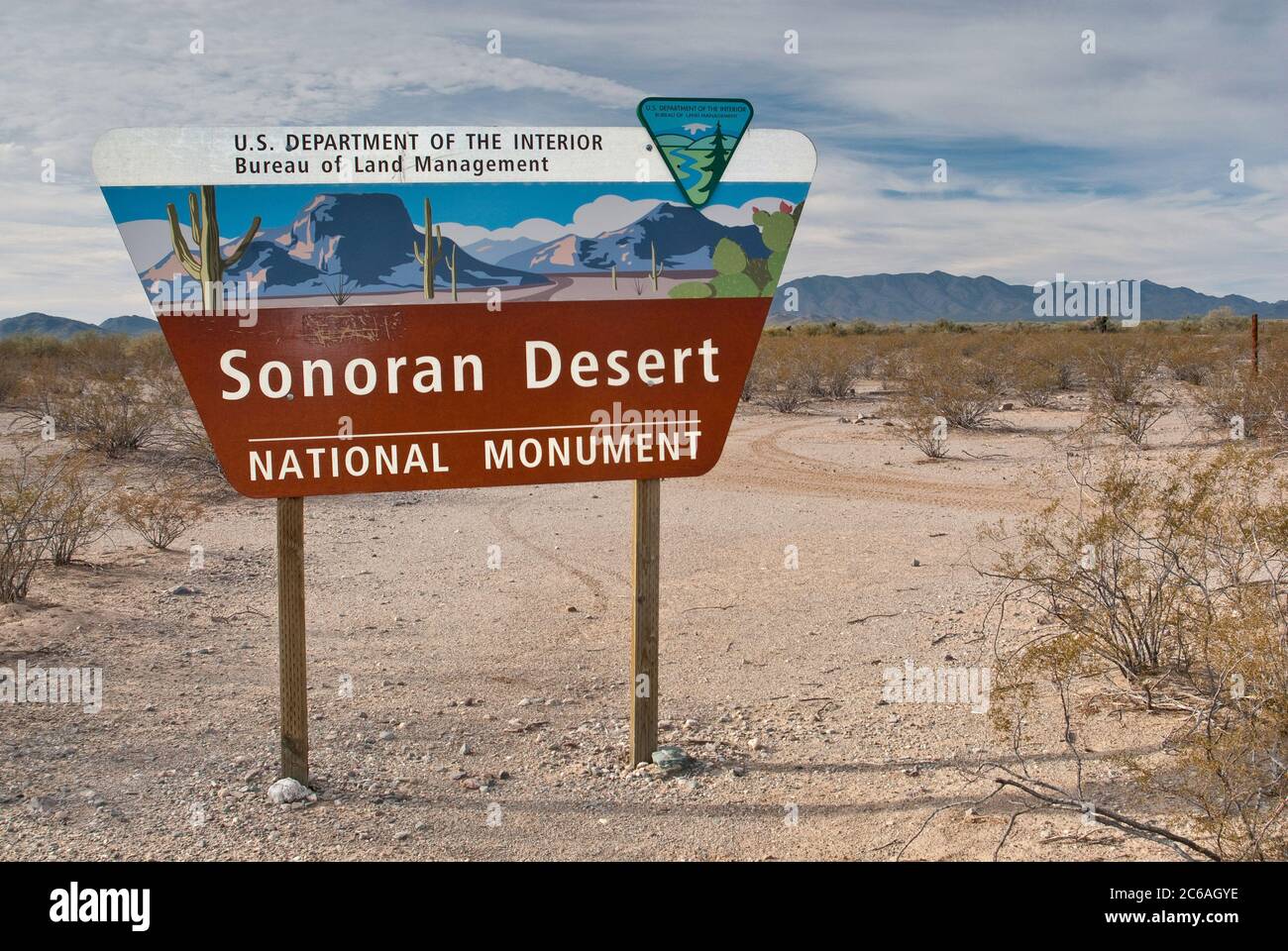 Sign at Vekol Valley Road in Sonoran Desert National Monument, Arizona ...