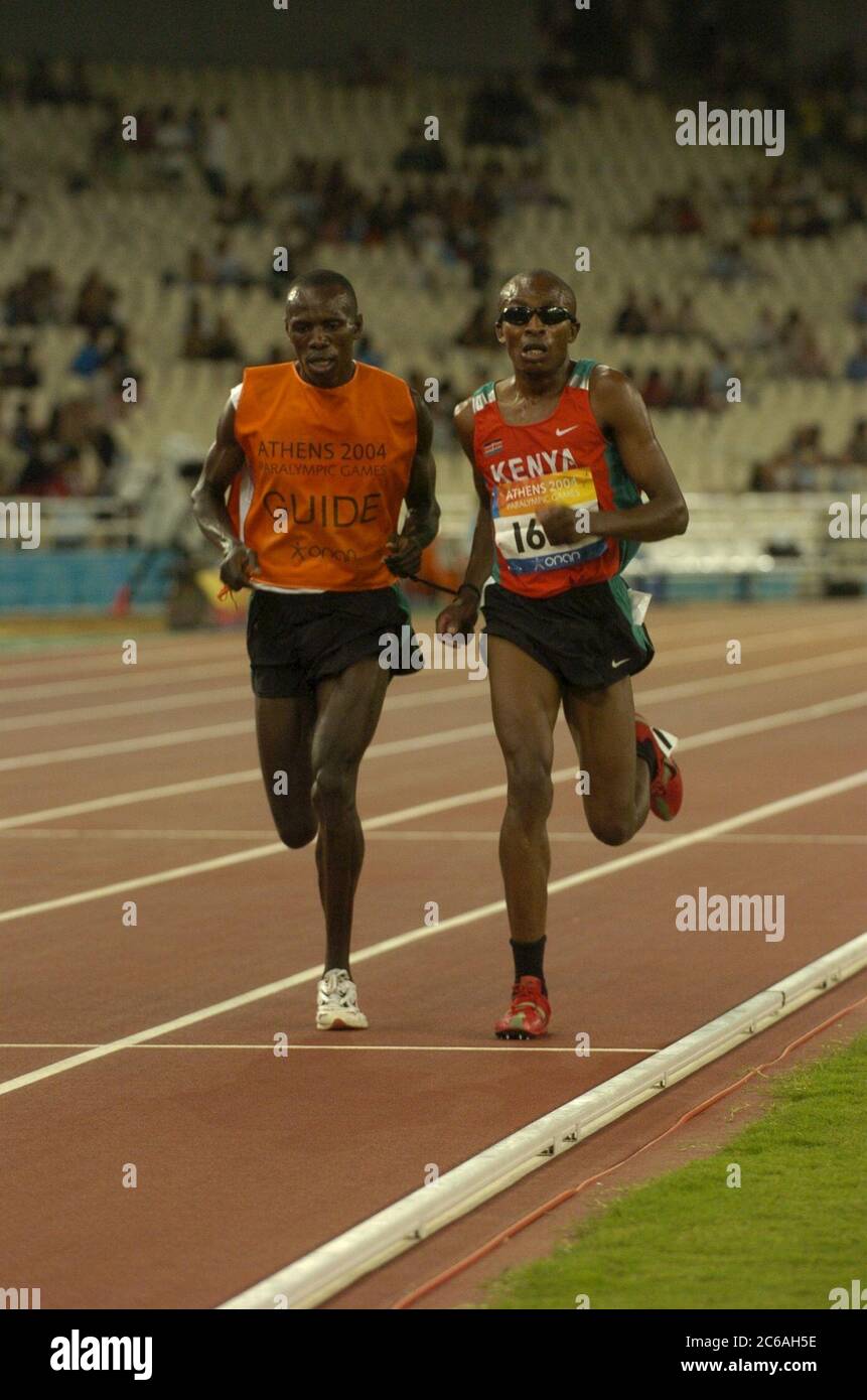Athens, Greece 24SEP04: Kenya's Henry Wanyoike (1796) in action with ...