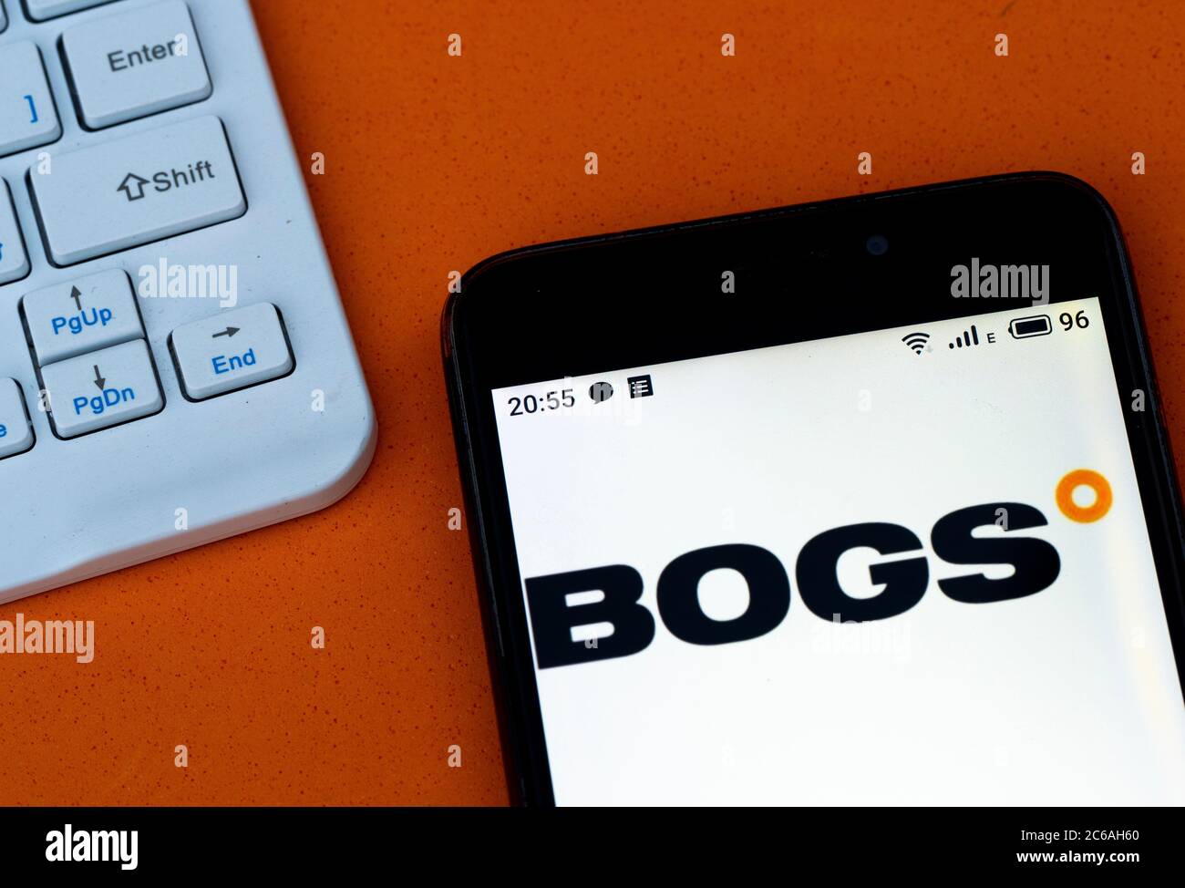 In this photo illustration e-commerce Bogs logo is seen displayed on a ...