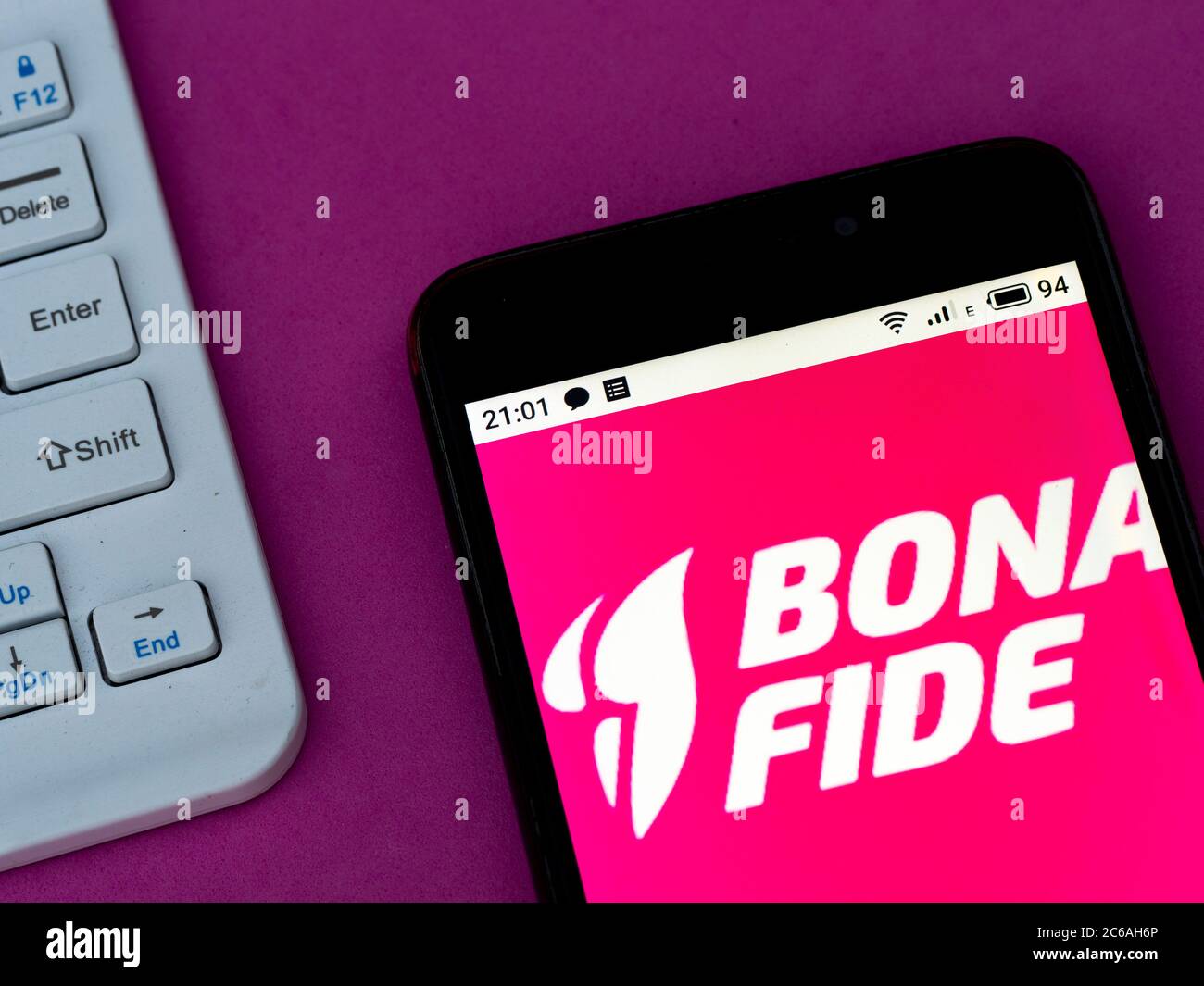 In this photo illustration e-commerce Bona Fide logo is seen displayed ...