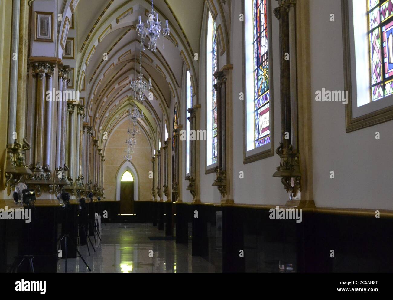 Catholic church. Internal Catholic Church Hall showing part of the ...