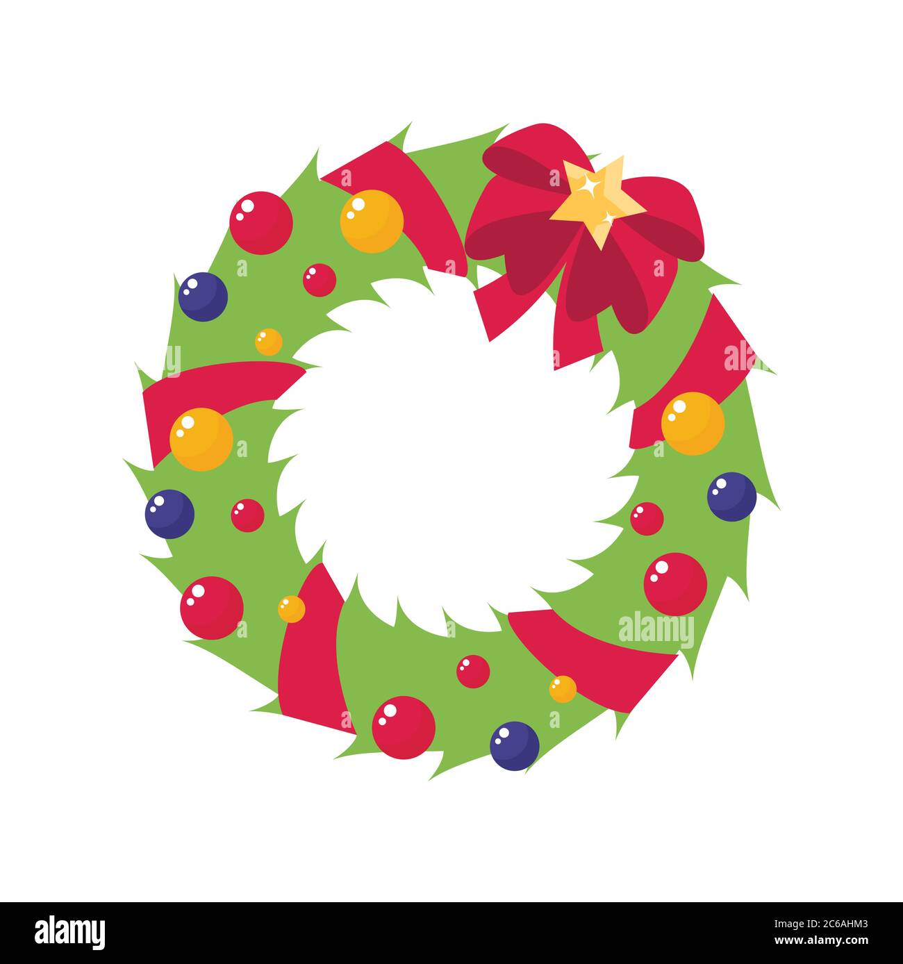 Flat xmas circle wreath Stock Vector Images - Alamy