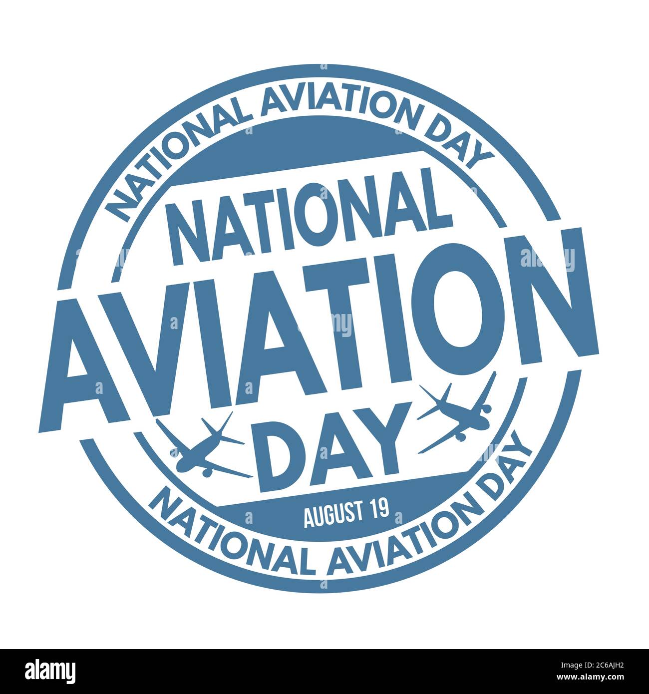National aviation day sign or stamp on white background, vector ...
