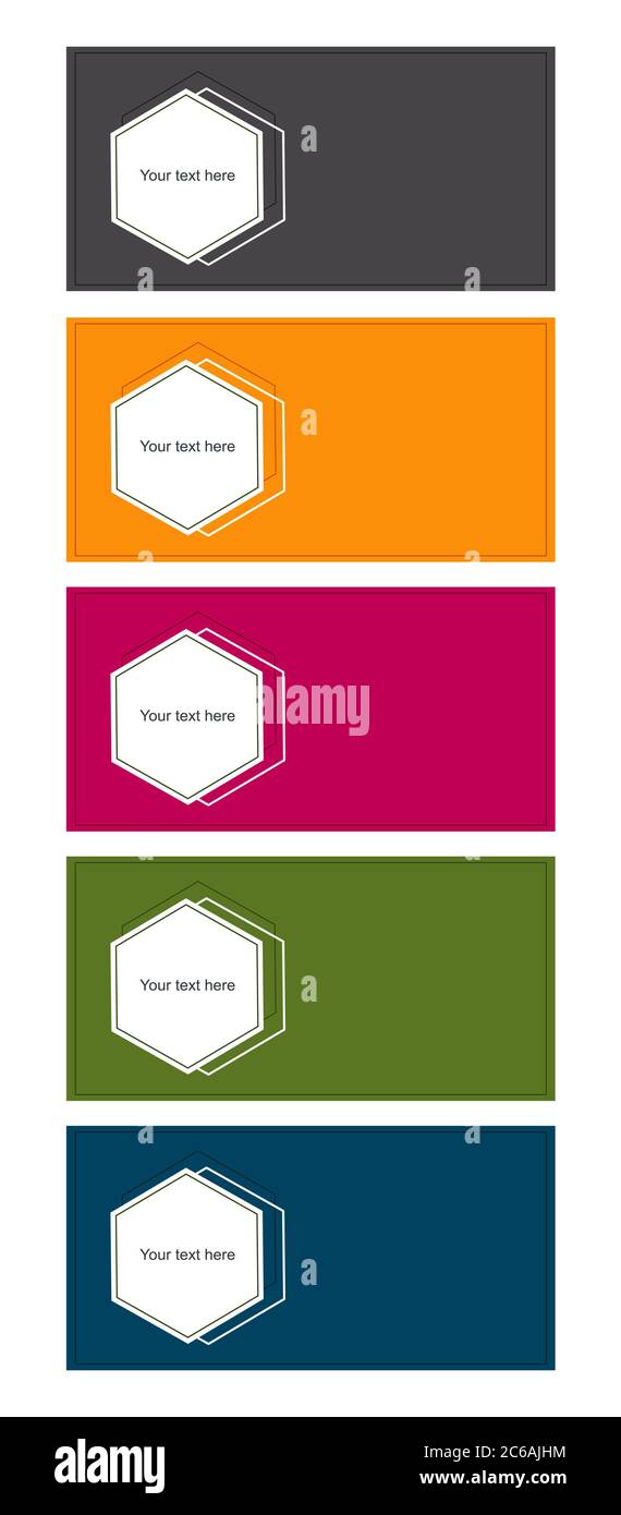 Set of horizontal vector social media templates bright colors with ...
