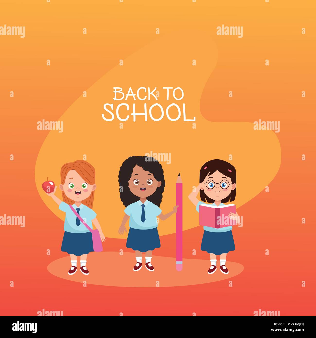 Girls school uniforms Stock Vector Images - Alamy