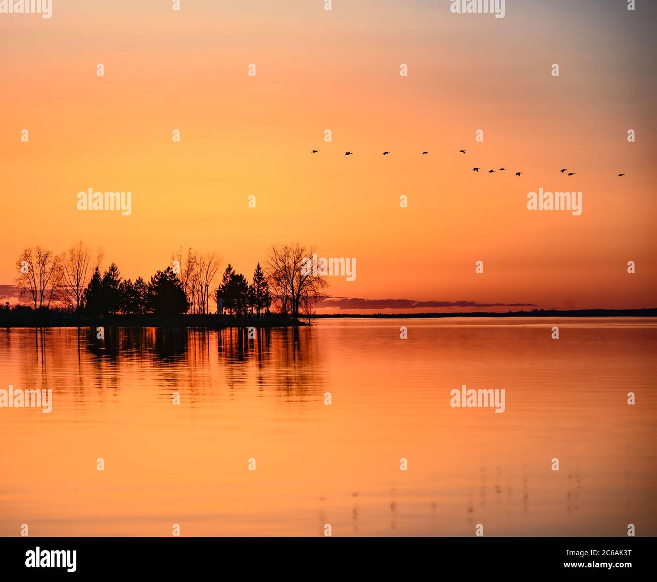 sunset on the river Stock Photo - Alamy