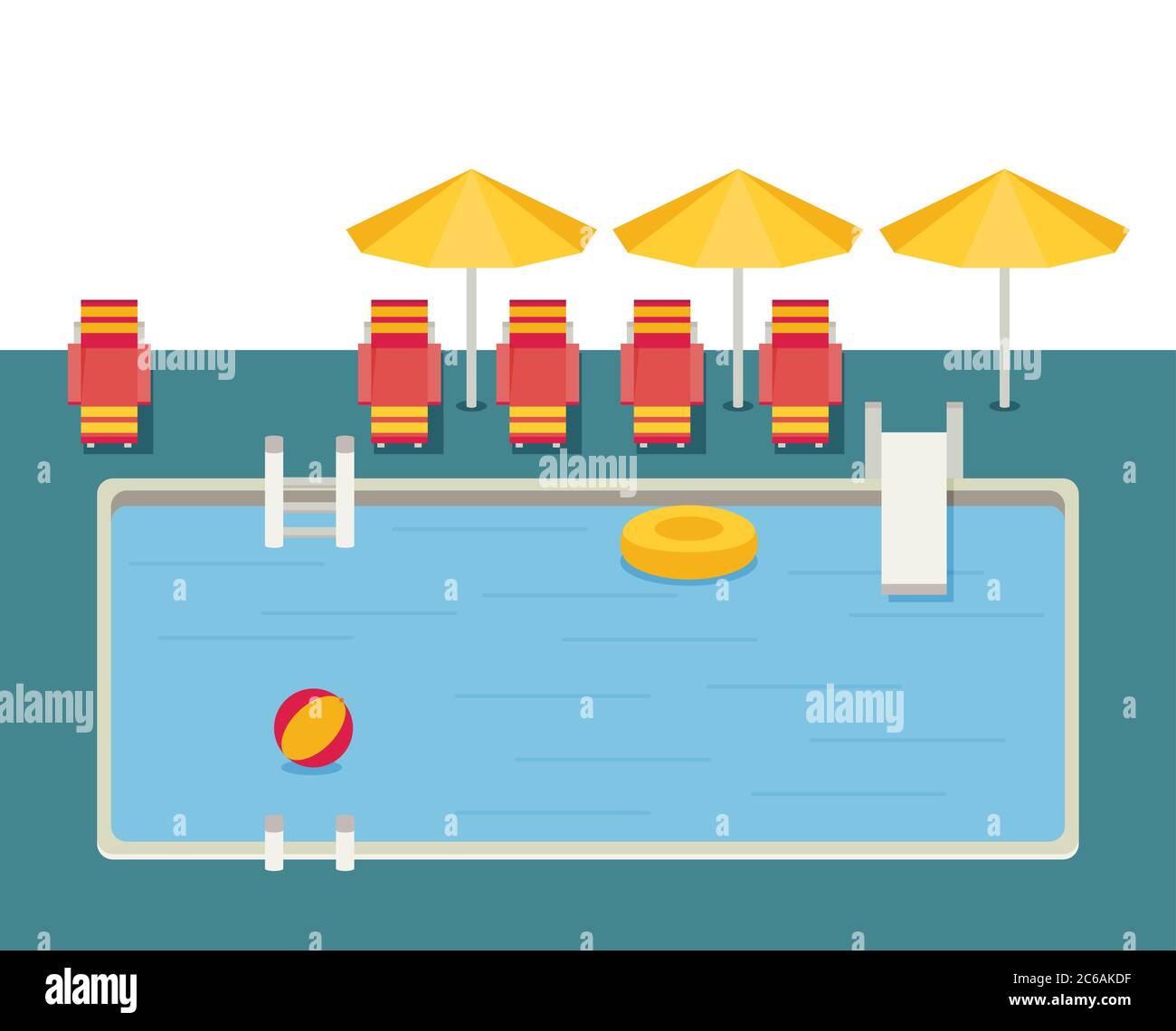 Flat vector. Pool Hotel Summer Vacation Stock Vector Image & Art - Alamy
