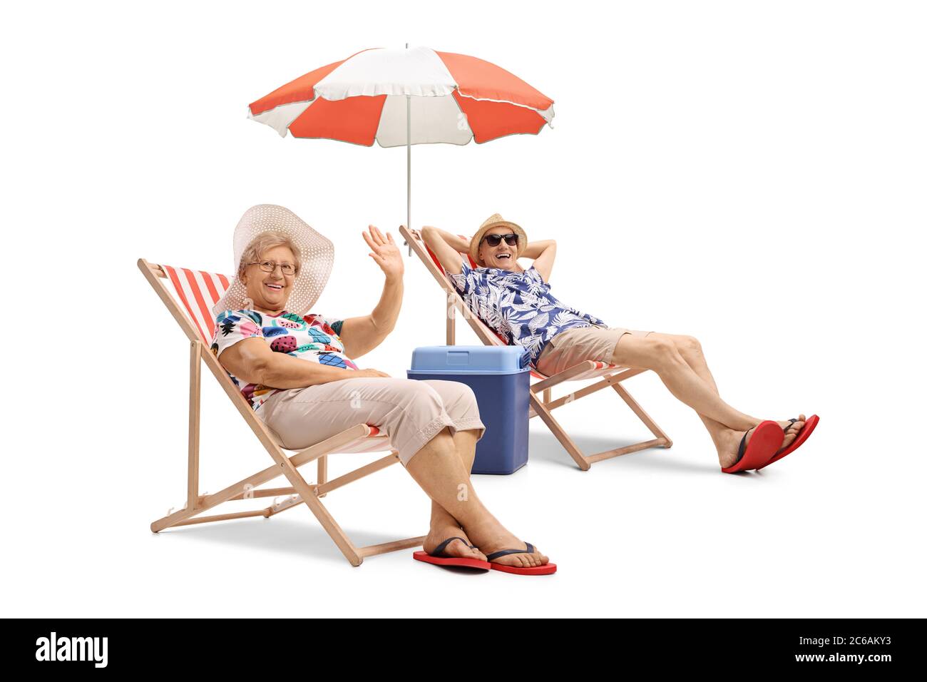 Elderly couple sunbathing Cut Out Stock Images & Pictures - Alamy